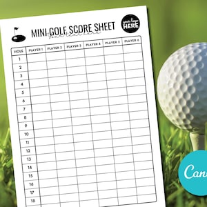 Mini Golf Score Card Sheet Template, Putt Putt Editable Scoresheet ...