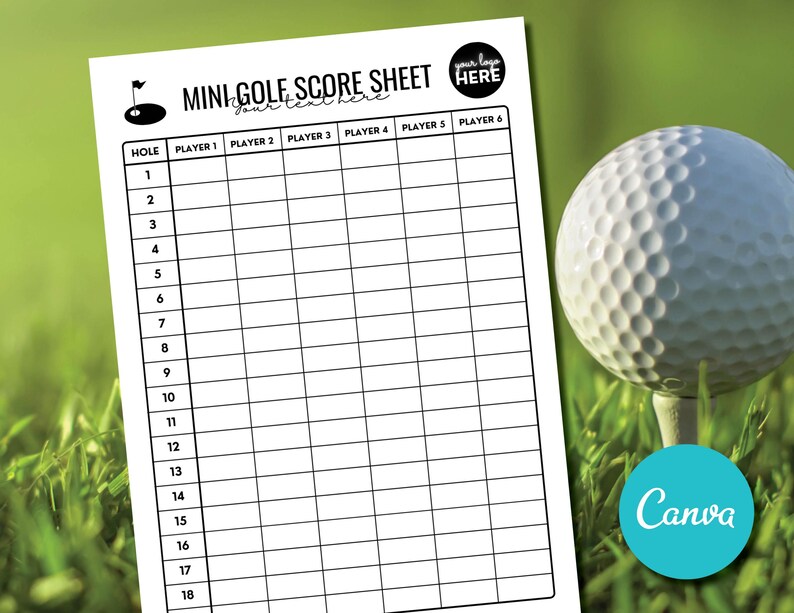 Mini Golf Score Card Sheet Template, Putt Putt Editable Scoresheet ...