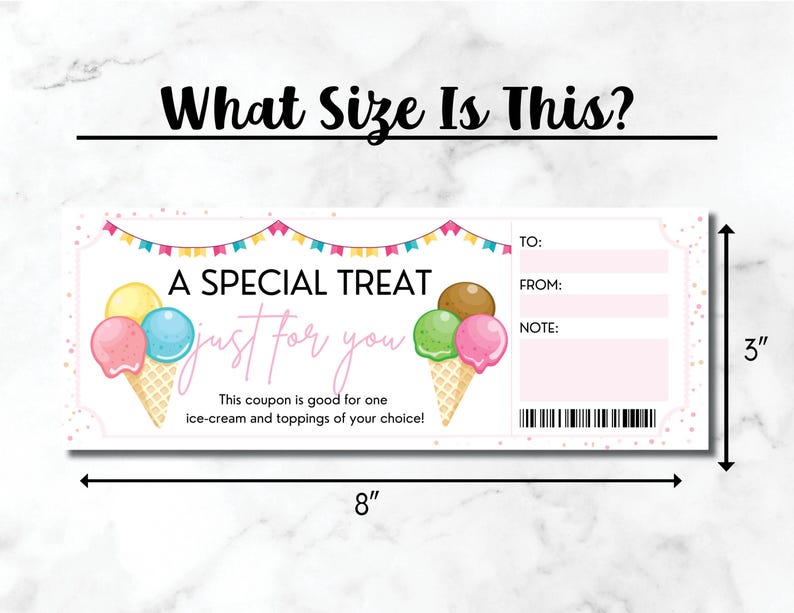 Ice Cream Ticket Template Voucher Coupon Token, Ice Cream Food Truck ...