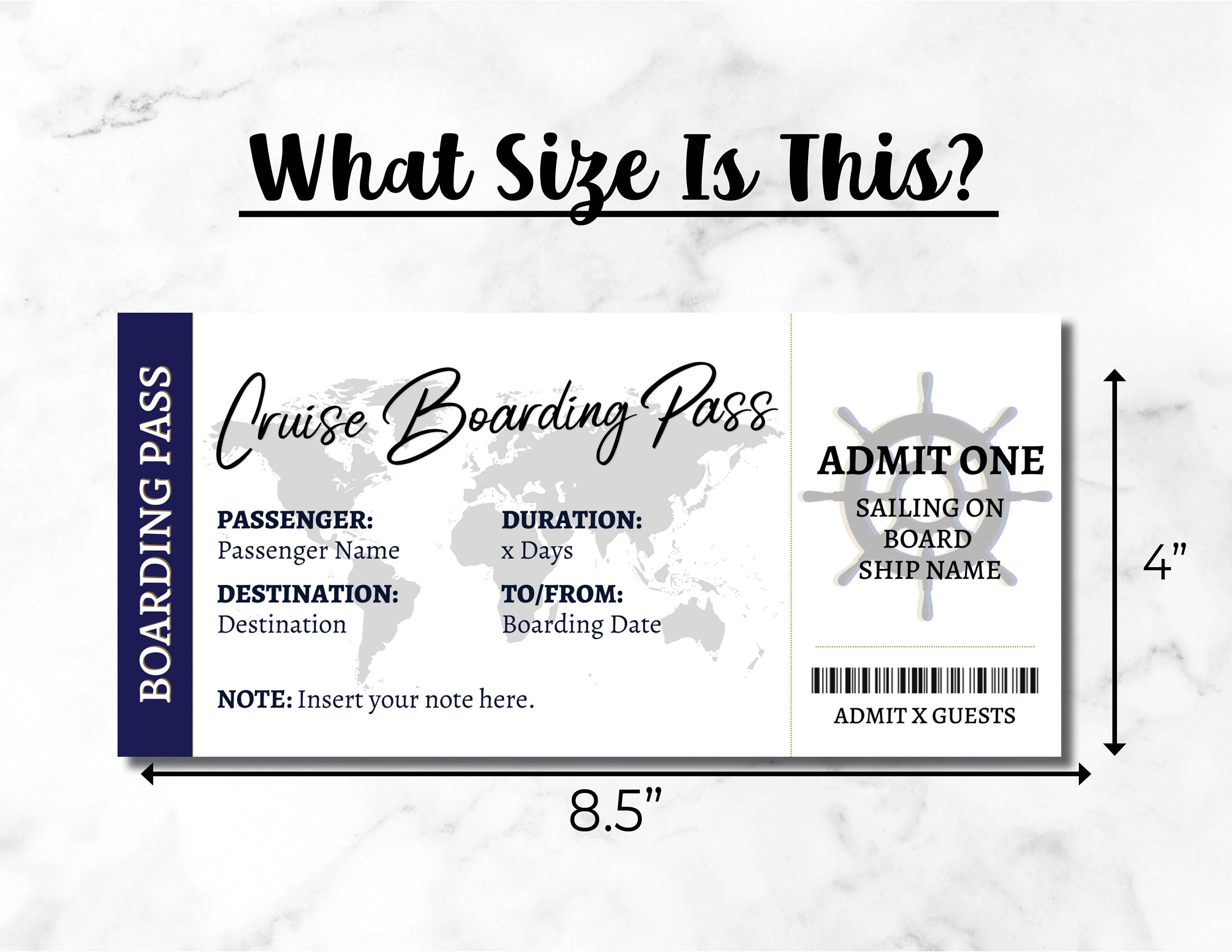 Editable Cruise Boarding Pass Printable Cruise Ticket Custom - Etsy