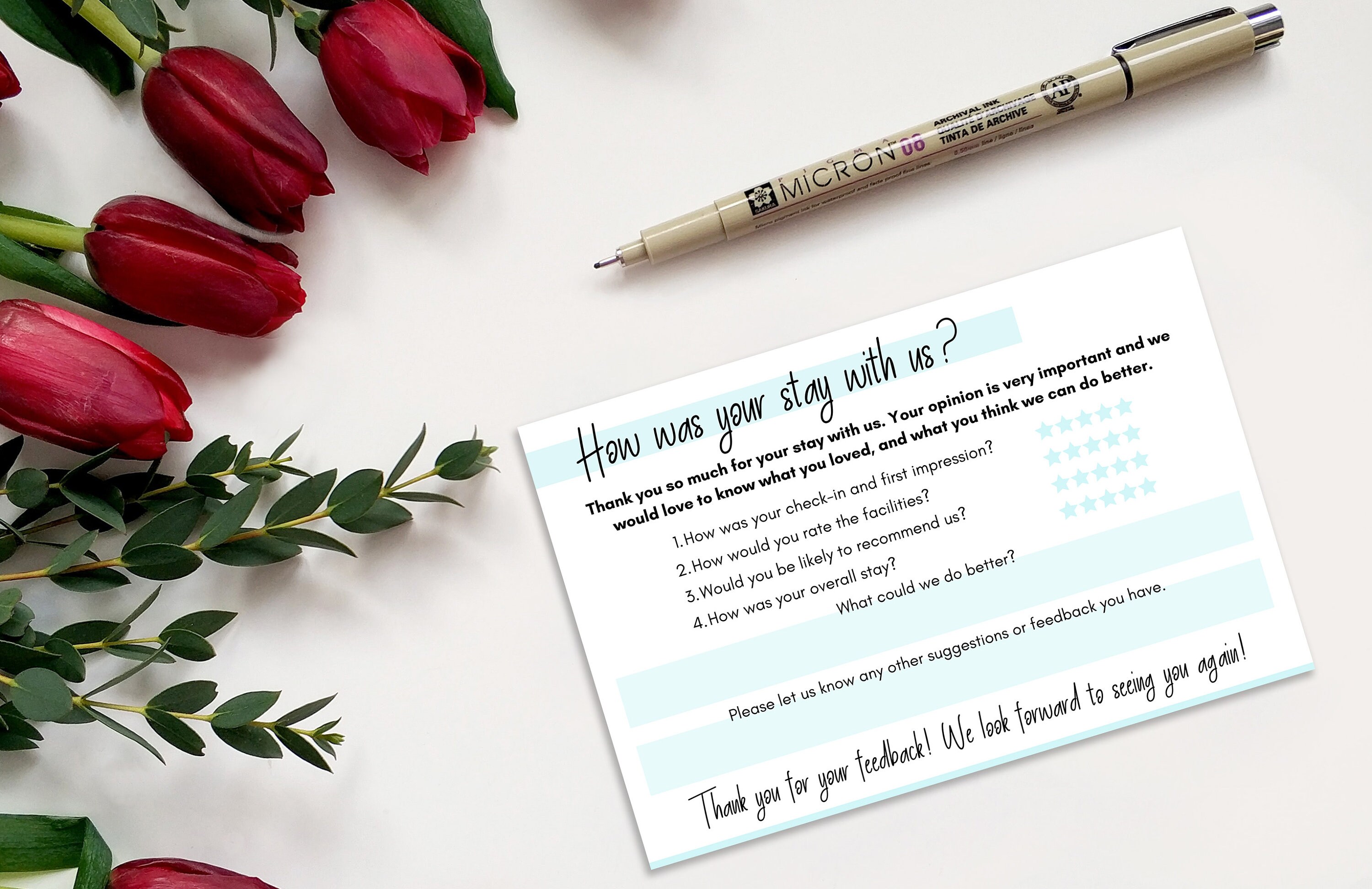 Guest Feedback Request Form Comment Card Template Airbnb | Etsy