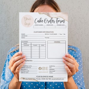 Custom Gold Cake Order Form Editable Custom Bakery Order - Etsy UK