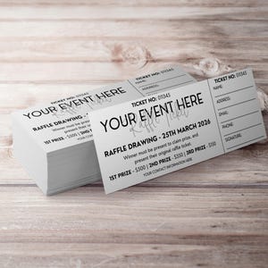 Editable Raffle Event Ticket Template, Custom DIY Surprise Raffle Event ...