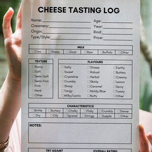 Cheese Tasting Journal Log Notebook, Cheese Tasting Details Log ...