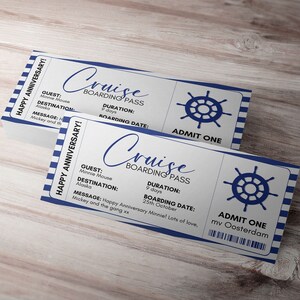 Editable Cruise Boarding Pass, Printable Cruise Ticket, Custom Cruise ...