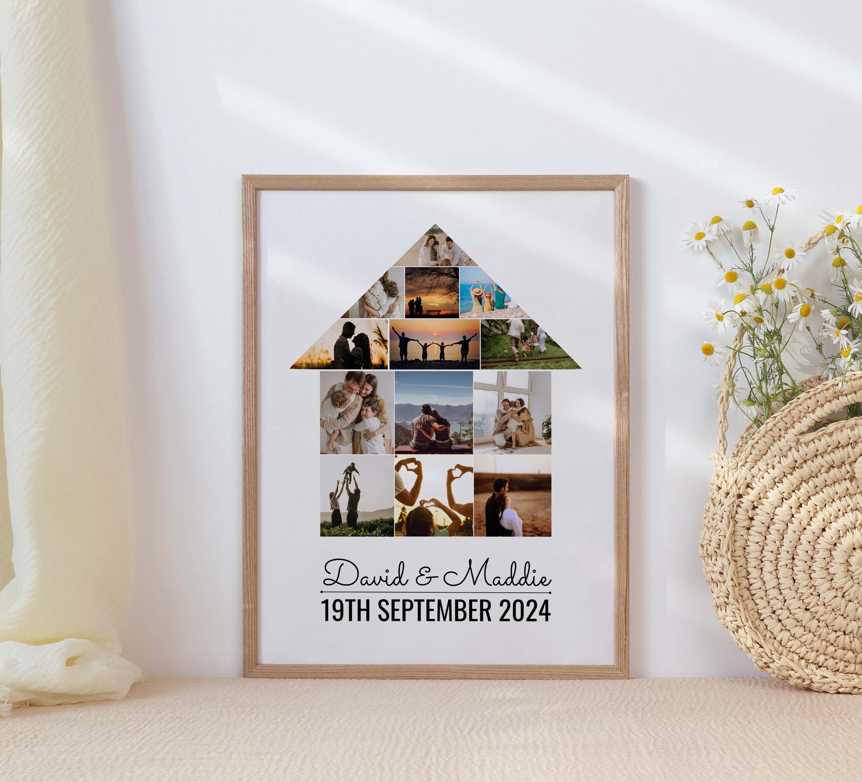 Custom House Home Photo Collage Gift, Housewarming Family Wedding Photo ...