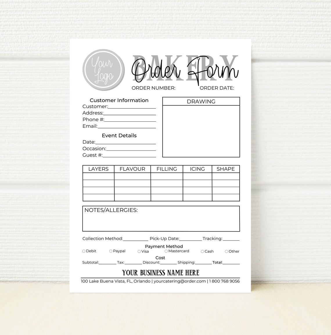 Editable Bakery Cupcake Order Form DIY Custom Template Event - Etsy