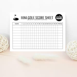 Mini Golf Score Card Sheet Template, Putt Putt Editable Scoresheet ...
