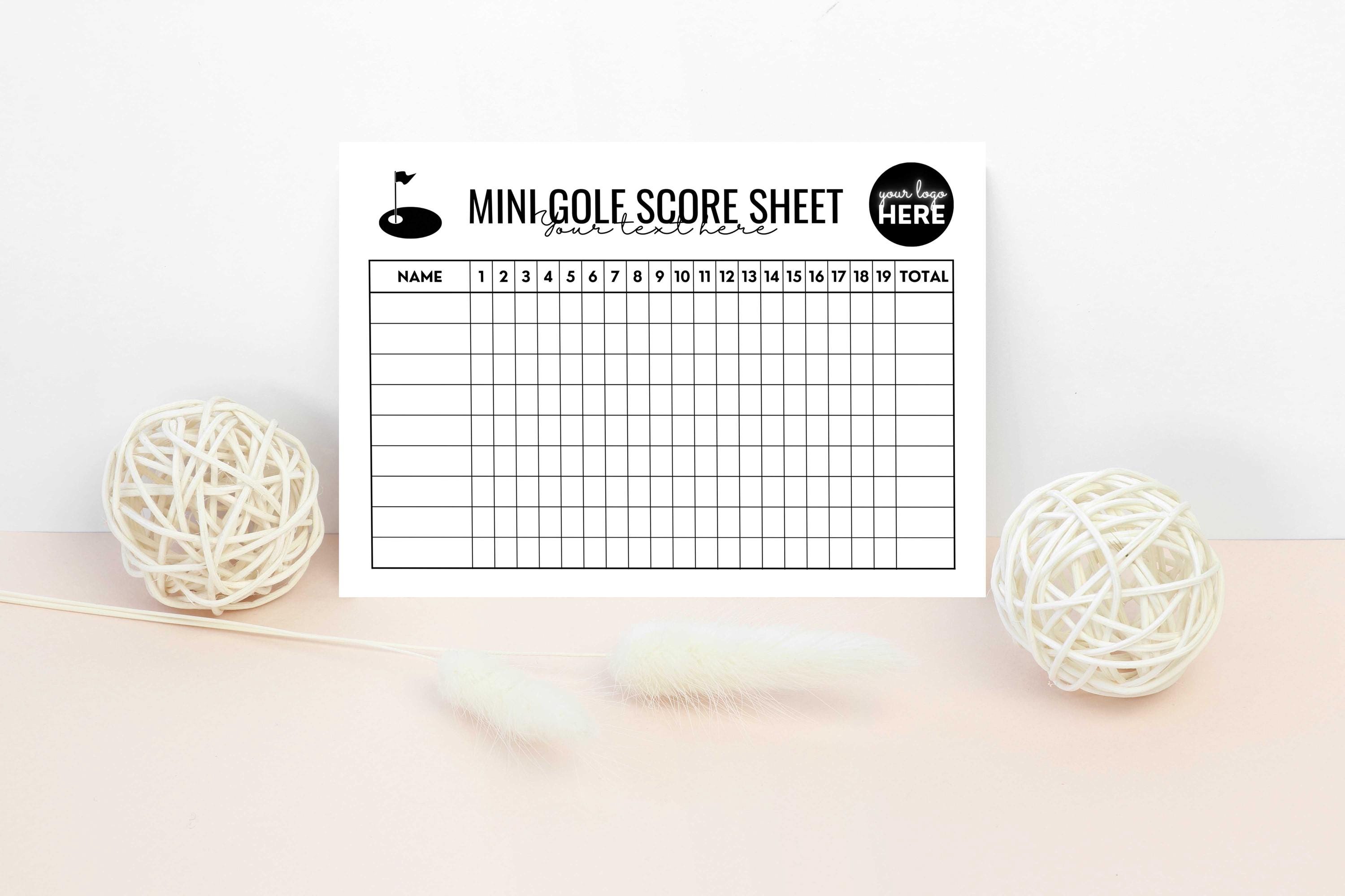 Mini Golf Score Card Sheet Template, Putt Putt Editable Scoresheet ...