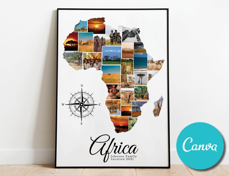 Africa Custom Photo Collage Gift, Africa Vacation Collage Holiday Gift ...