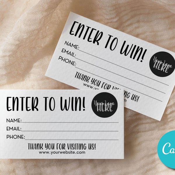 Enter to Win Raffle Template - Etsy