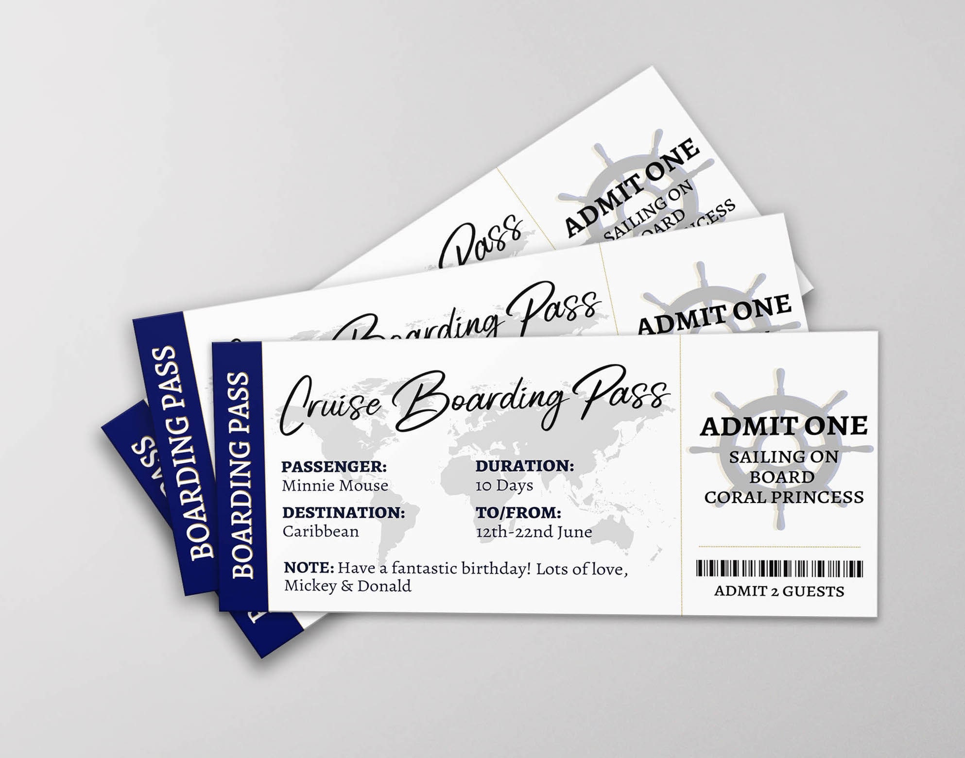 Editable Cruise Boarding Pass Printable Cruise Ticket Custom - Etsy