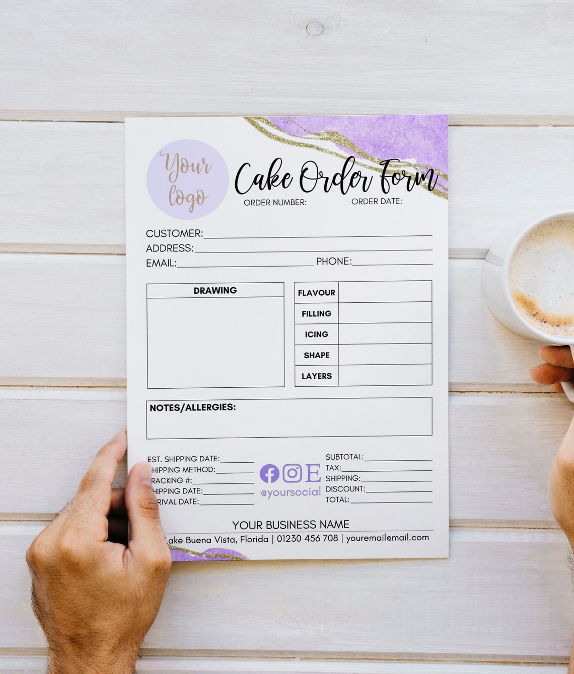 Custom Cake Order Form Editable Custom Bakery Order Form - Etsy UK