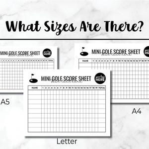 Mini Golf Score Card Sheet Template, Putt Putt Editable Scoresheet ...