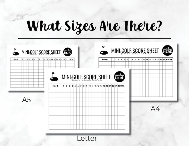 Mini Golf Score Card Sheet Template, Putt Putt Editable Scoresheet ...
