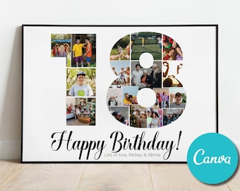18th Birthday Number Art - Etsy