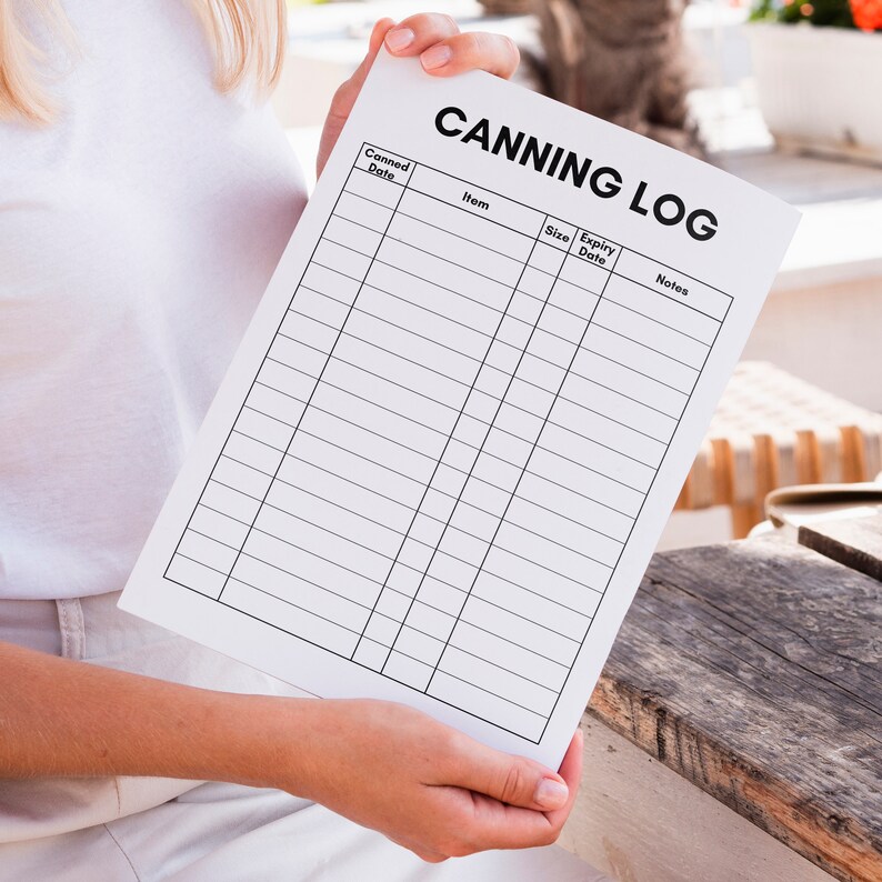 Editable Home Canning Journal Planning Preserve Log, Food Canning Log ...