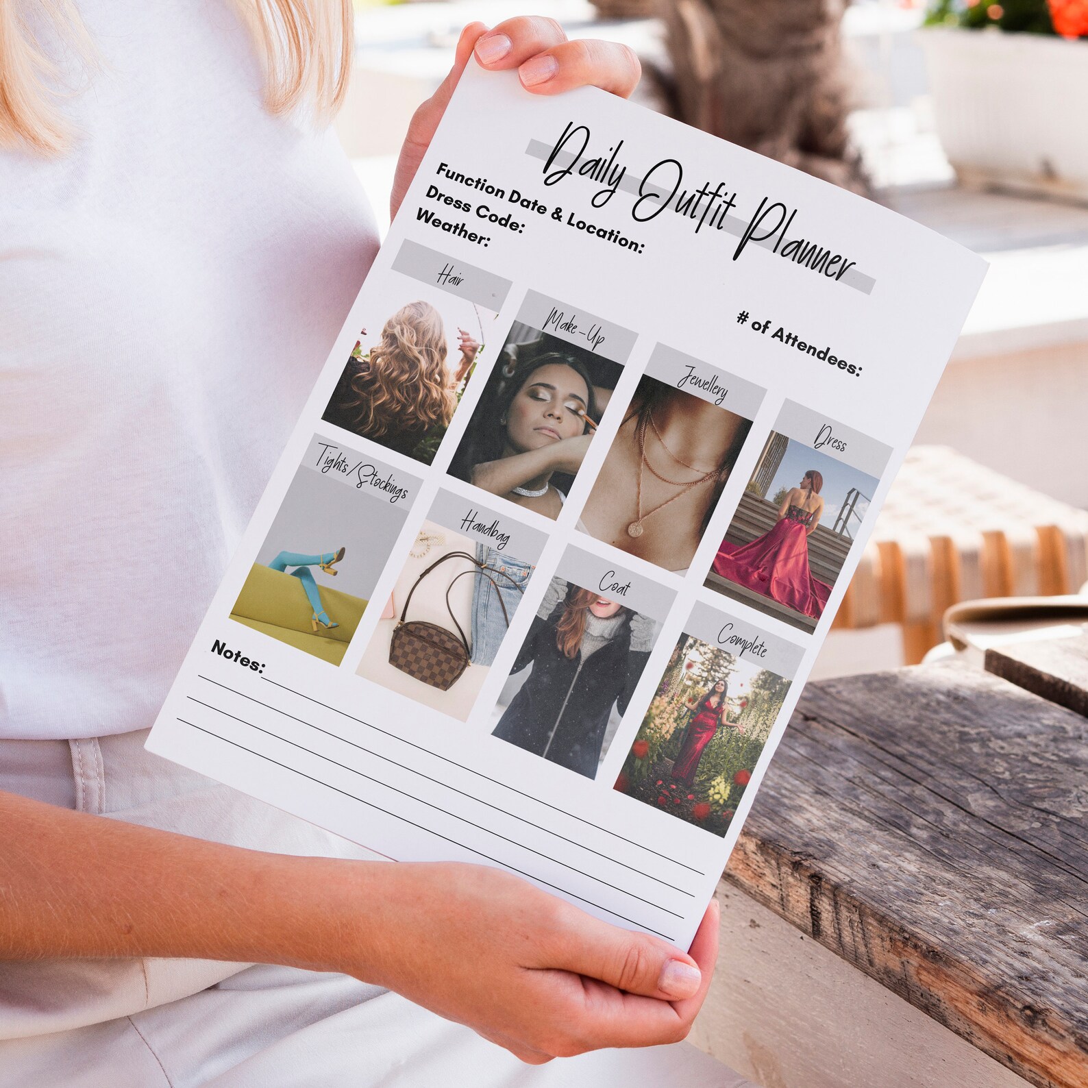 Daily Weekly Outfit Fashion Planner Printable Template, Editable ...