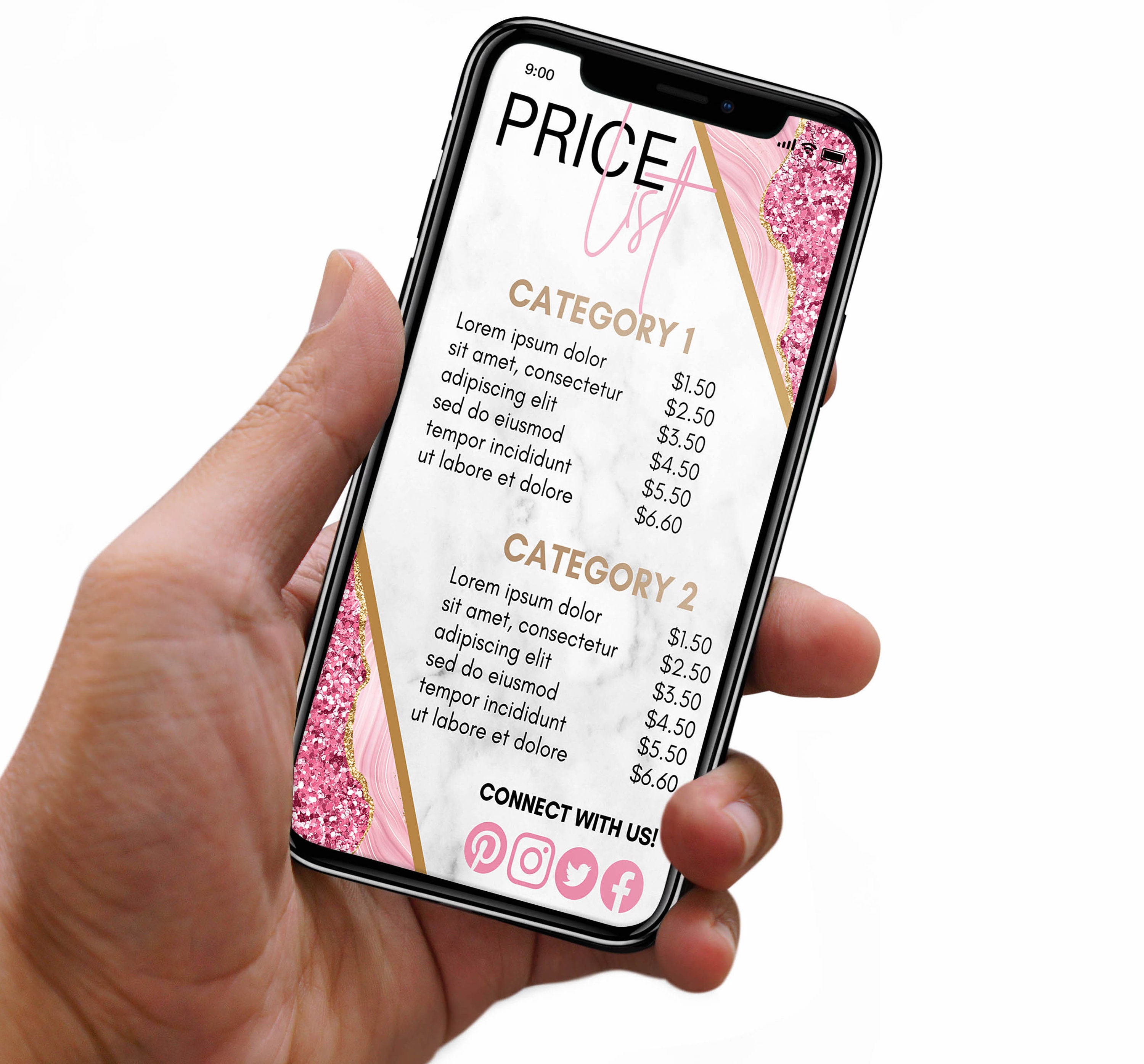 Editable Phone Price Beauty Salon Price List Template Custom - Etsy