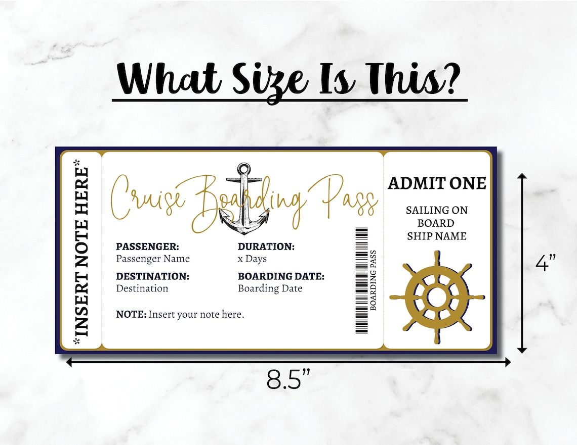 Editable Cruise Boarding Pass Printable Cruise Ticket Custom | Etsy