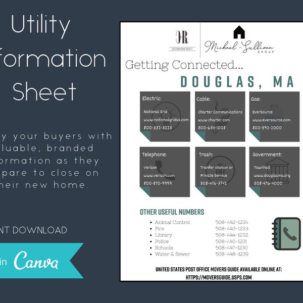 Real Estate Utility Sheet - Etsy