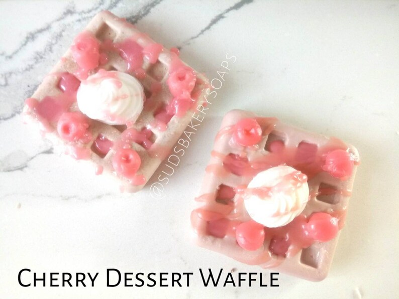 Cherry Dessert Waffle Soap Handmade Soap Food Shaped Soaps | Etsy