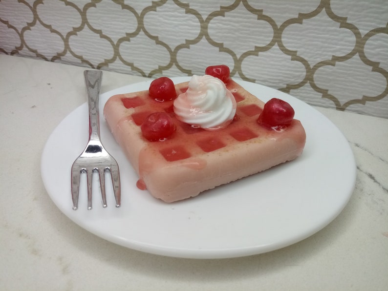 Cherry Dessert Waffle Soap Handmade Soap Food Shaped Soaps - Etsy