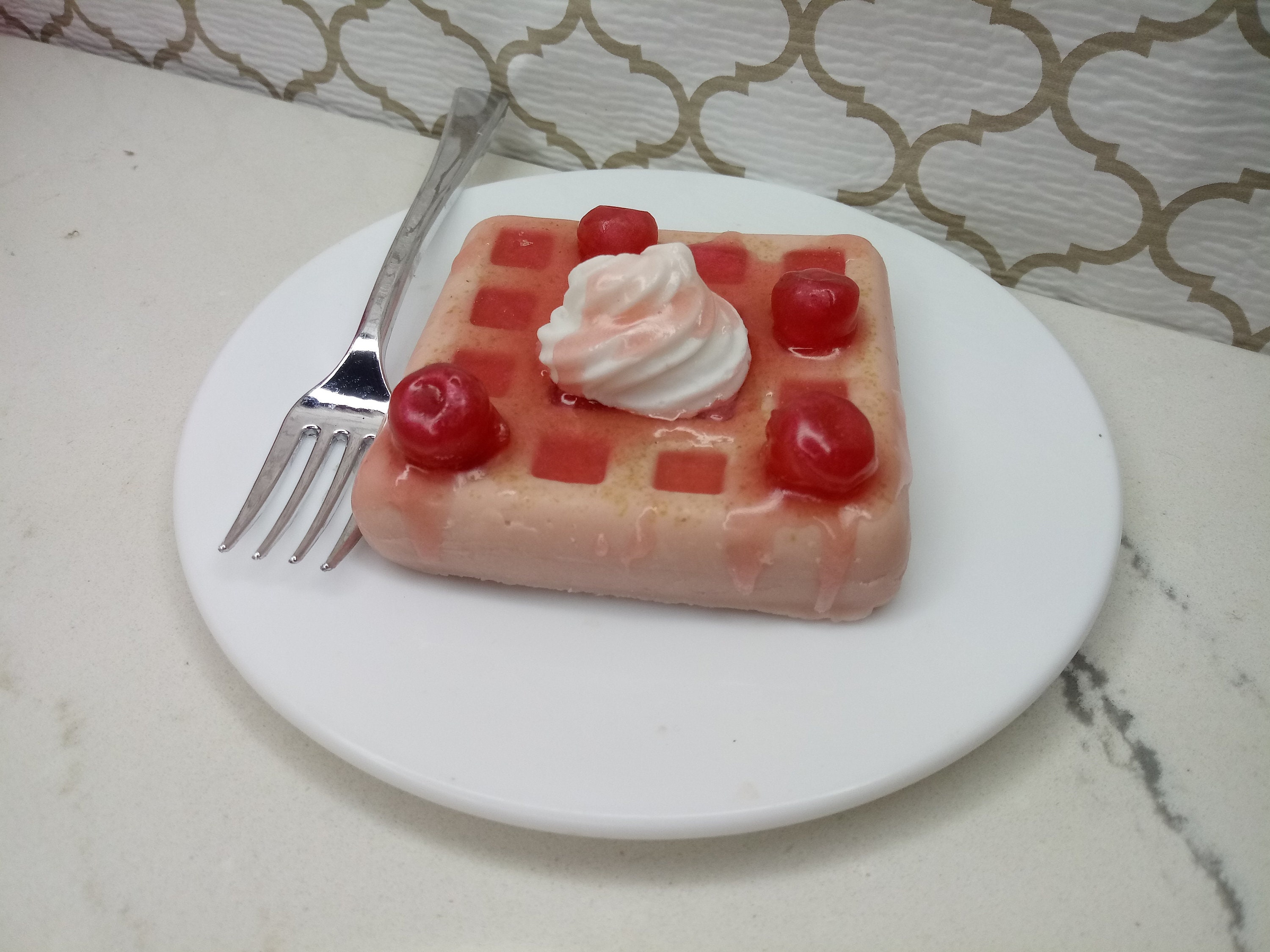 Cherry Dessert Waffle Soap Handmade Soap Food Shaped Soaps - Etsy