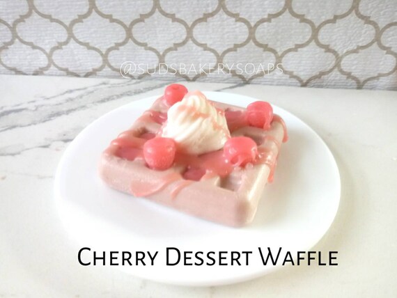 Cherry Dessert Waffle Soap Handmade Soap Food Shaped Soaps | Etsy