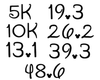 Disney Running Distance Run Decal Choose Any Racing Distance Inspired ...