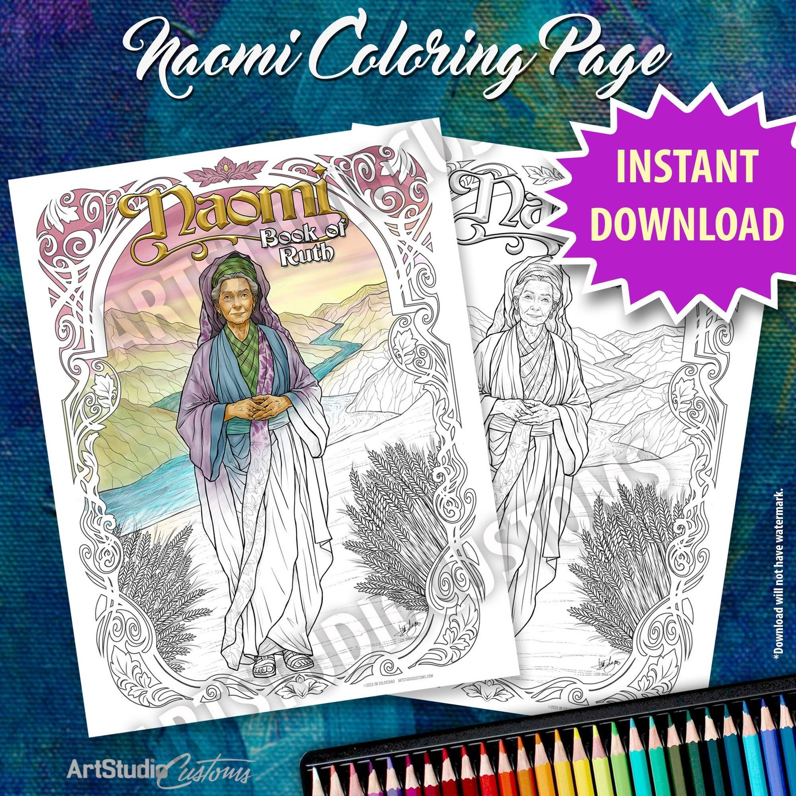 Printable Naomi Coloring Page, From the Old Testament (book of Ruth ...