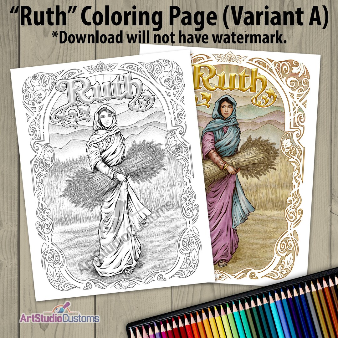 Printable Ruth Coloring Page Variant A From the Old - Etsy