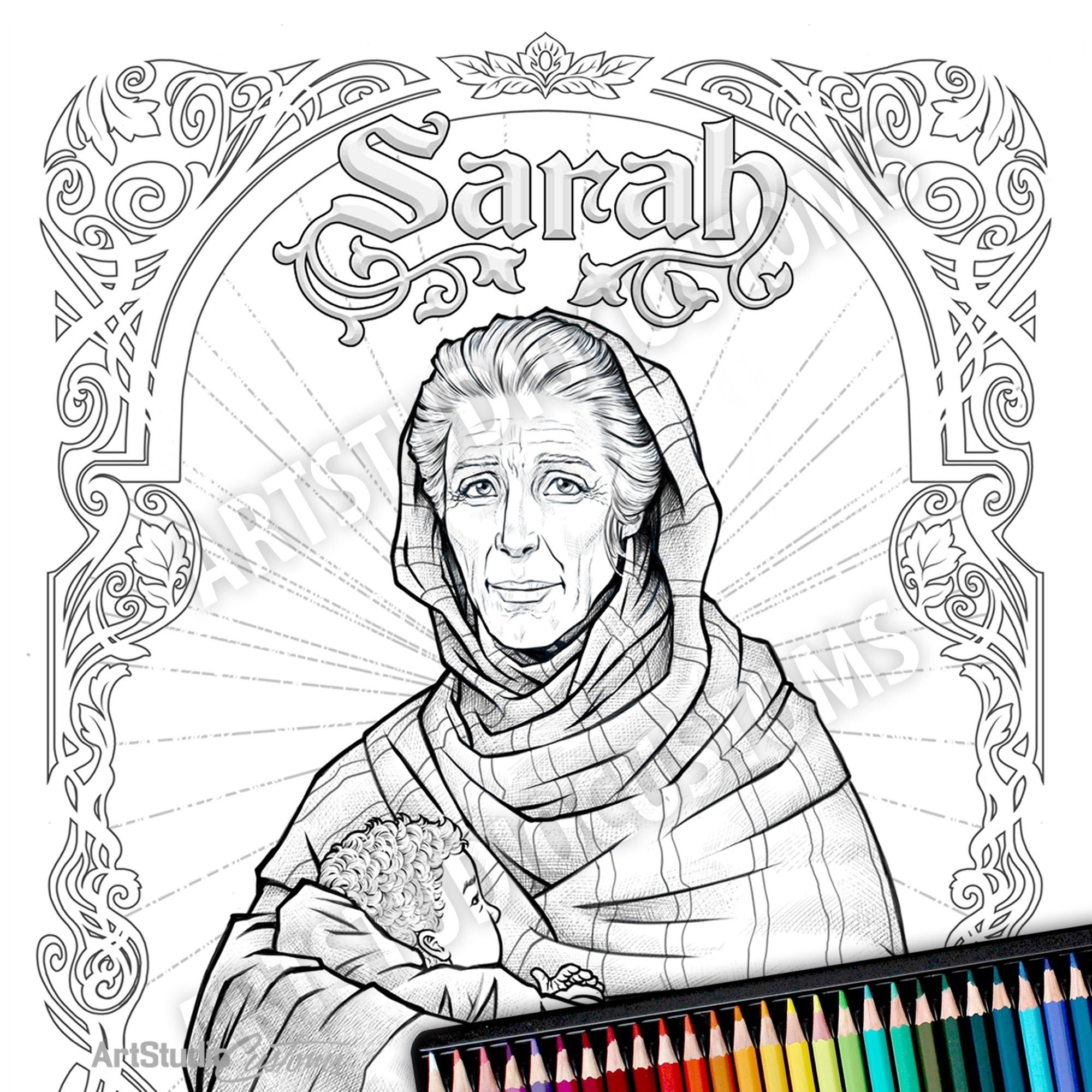 Printable Sarah Coloring Page From the Old Testament Black - Etsy Australia