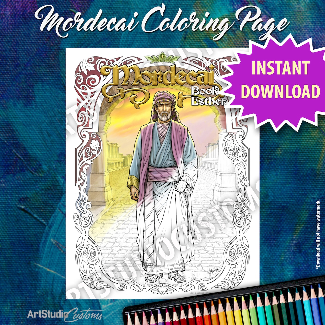 Printable Mordecai Coloring Page, From the Old Testament (book of ...
