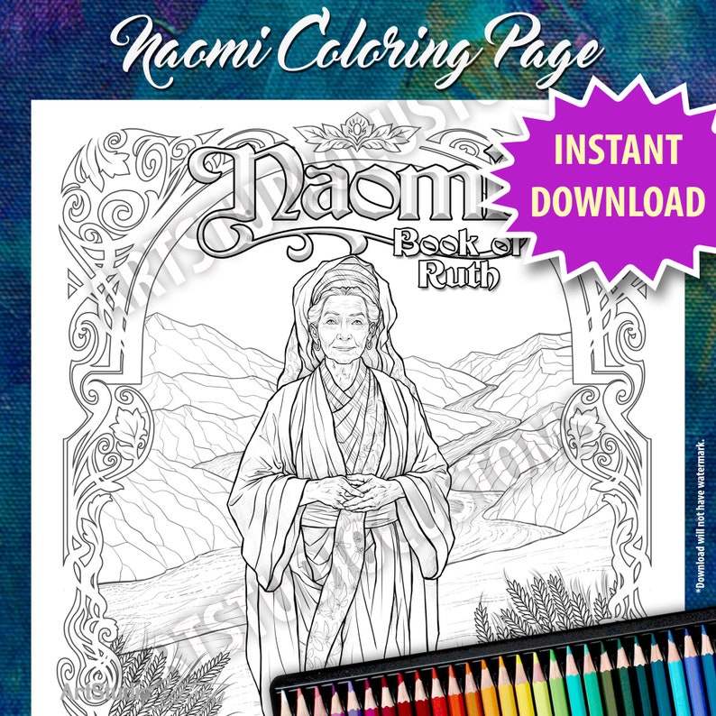 Printable Naomi Coloring Page, From the Old Testament (book of Ruth ...