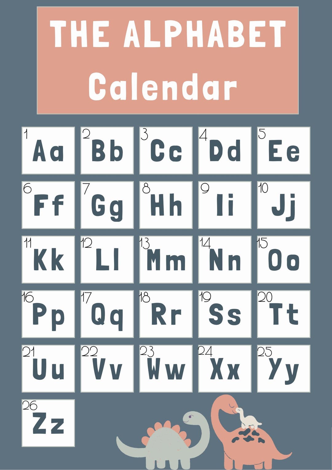 Alphabet Calendar for Kids | ABC Calendar Numbers 1–26 | Preschool ...