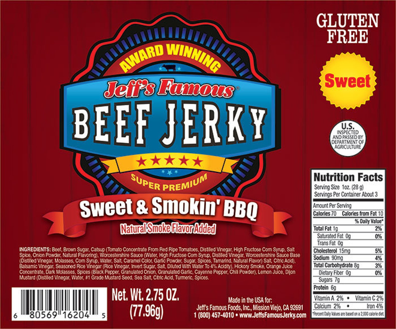 Beef Jerky Bbq Beef Jerky Gluten Free Beef Jerky Etsy