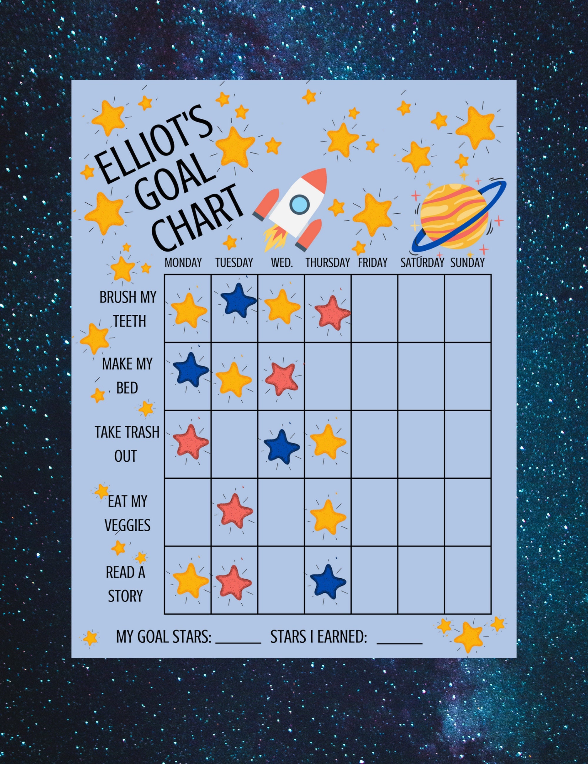 Chore Chart Reward Chart Sticker Chart Goal Chart - Etsy