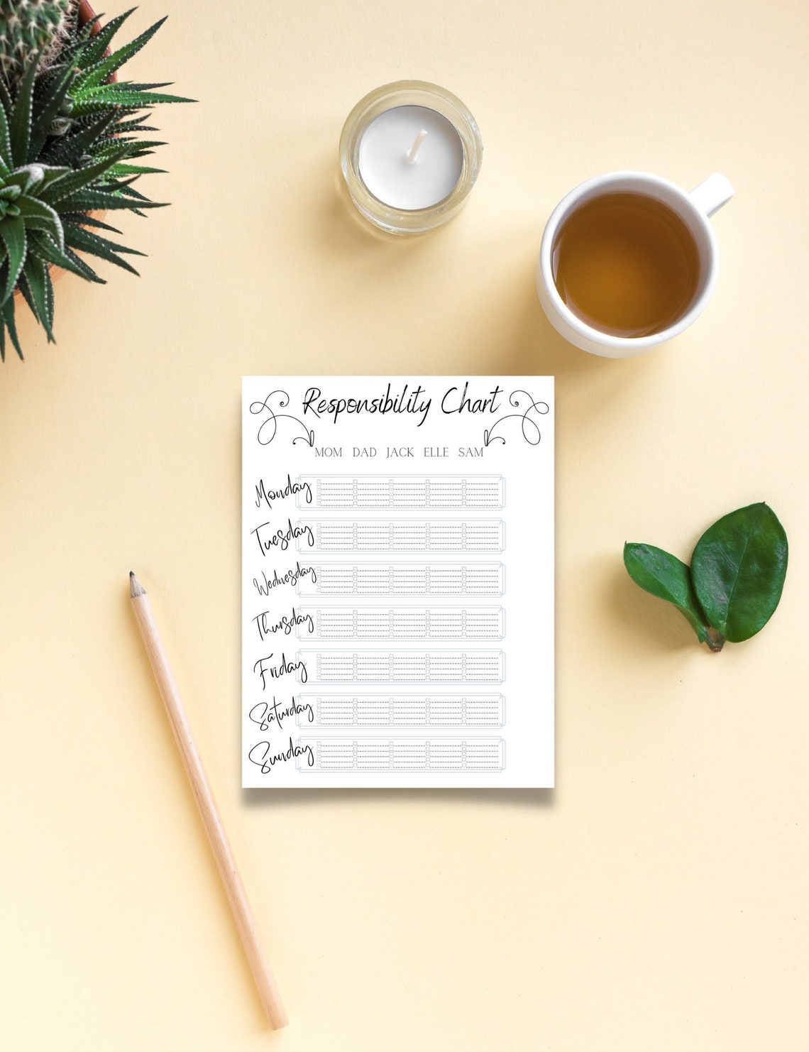 Chore Chart, Task Chart, Kids Chore Chart, Responsibility Chart, Reward ...