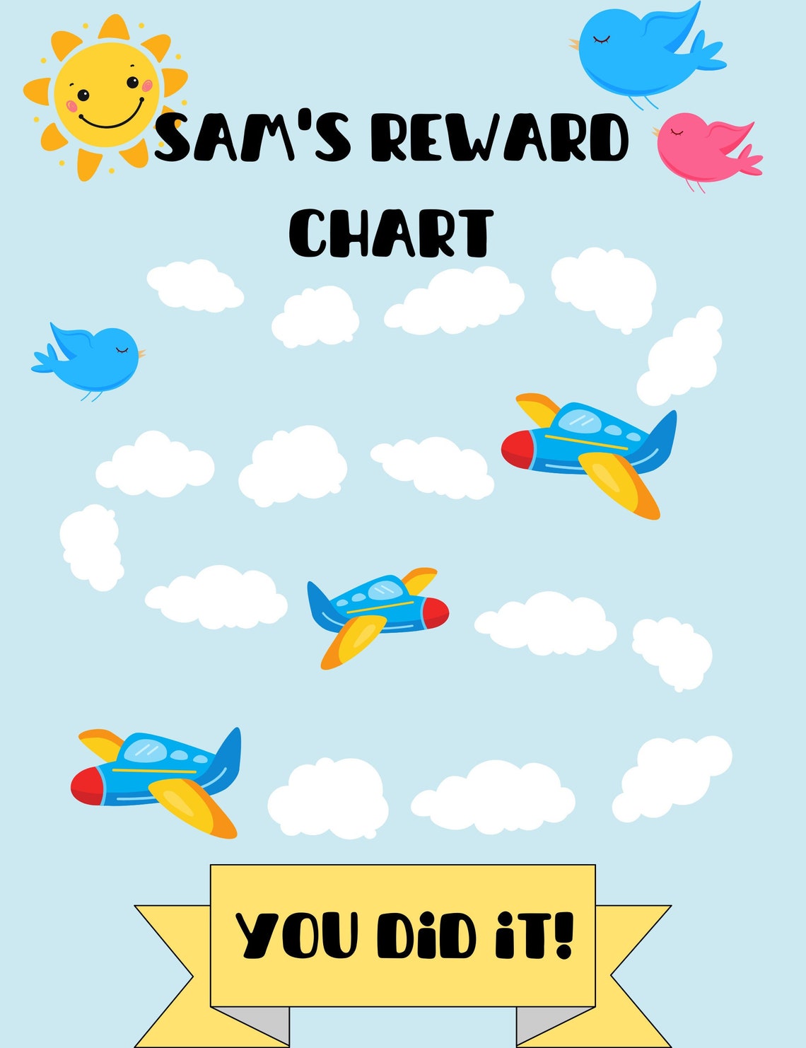 Chore Chart, Reward Chart, Printable Reward Chart, Sticker Chart, Goal ...