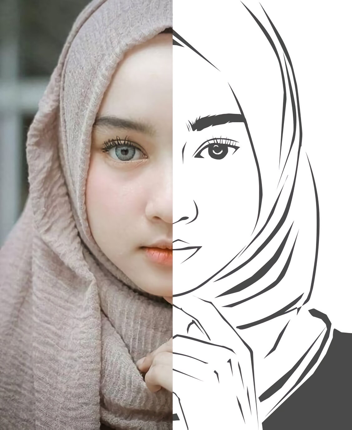Line Art Siluet, Custom Silhouette Portrait From Photo, Christmas Gift ...