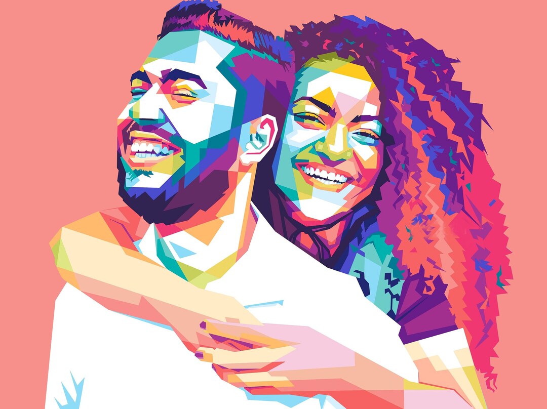 WPAP / Wedha's Pop Art Portrait From Photo WPAP Couple - Etsy
