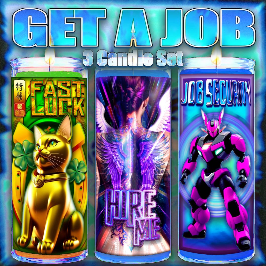 GET A JOB Three-candle Set - to Manifest Employment, Hiring ...