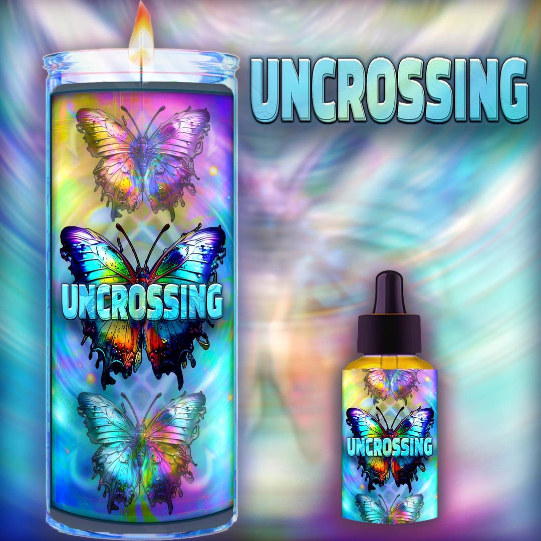 UNCROSSING Fixed Ritual Candle & Oil - for Removing a Curse or Hex, or Rid Yourself of Negative ...
