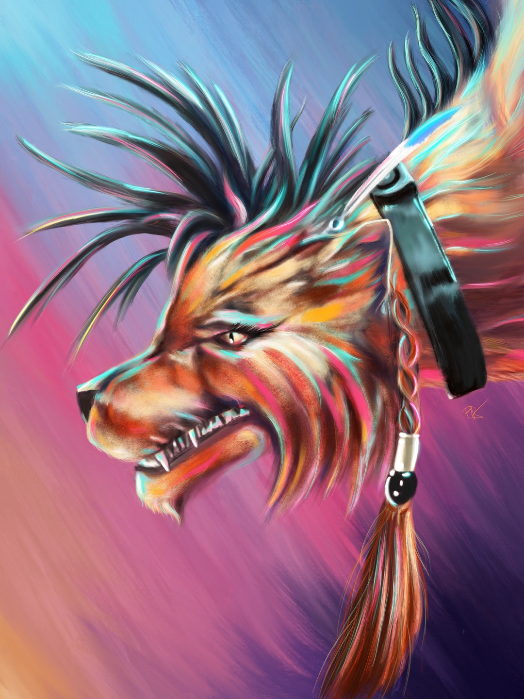 Final Fantasy 7 Rebirth Red XIII Art Print - FF7 Poster - Etsy