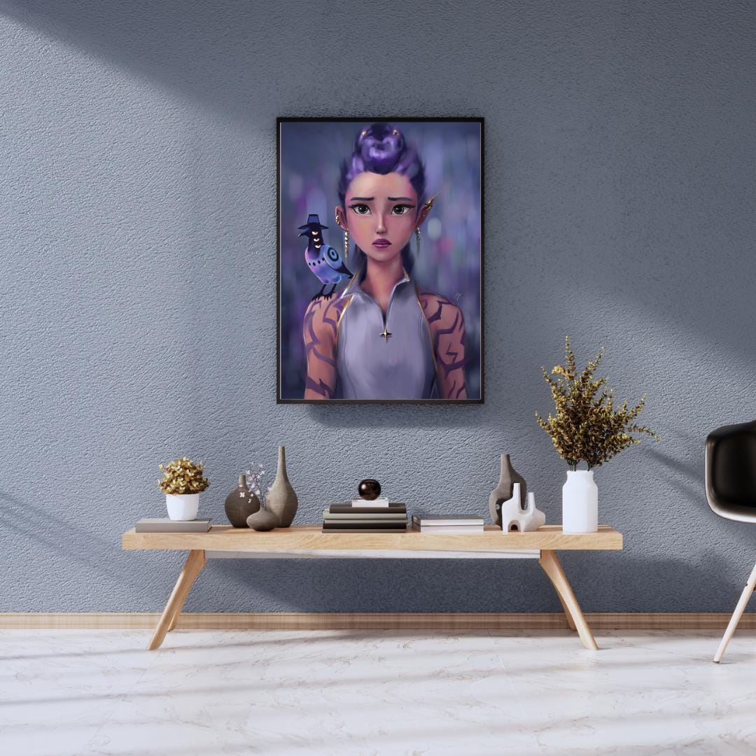 Rumi Art Print - KPOP Demon Hunters Wall Art - Huntrix Golden KPOP ...
