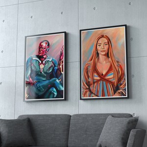 Vision Poster - Wandavision Art - Paul Bettany - Elizabeth Olsen - MCU ...