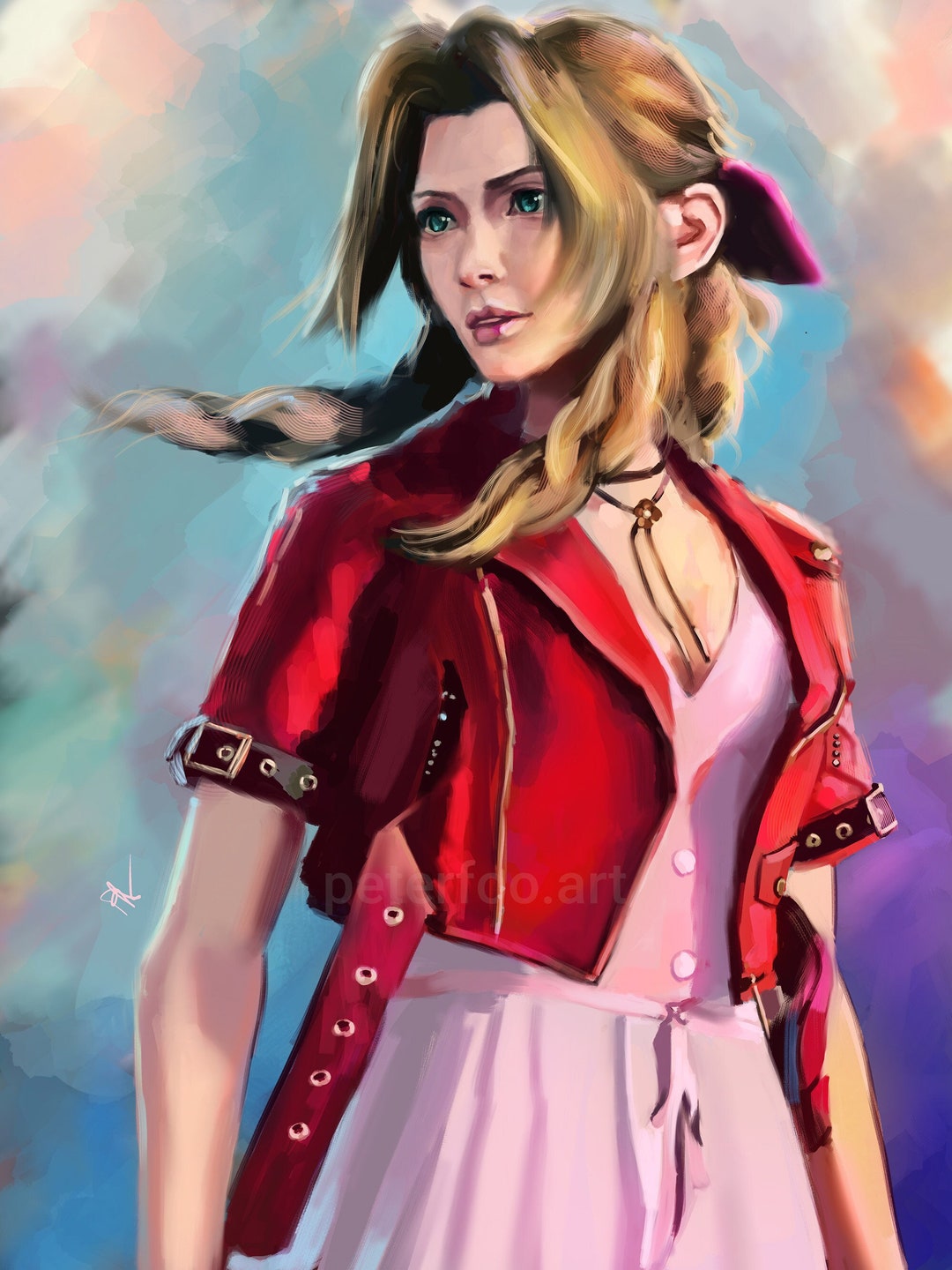 Aerith Final Fantasy VII Art Print - FF7 Poster - Final Fantasy 7 ...
