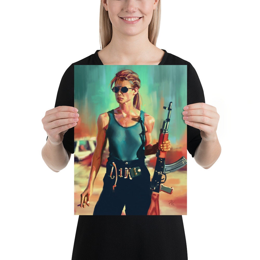 Sarah Connor Art Print Terminator 2 Poster Linda Hamilton - Etsy