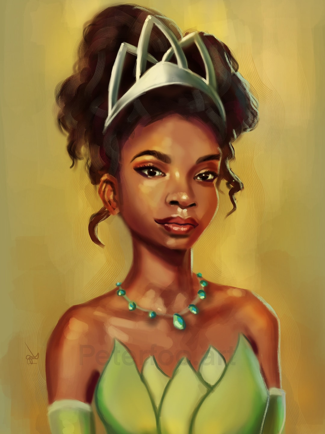 Tiana Princess and the Frog Art Print - Princess Tiana Poster - Disney ...